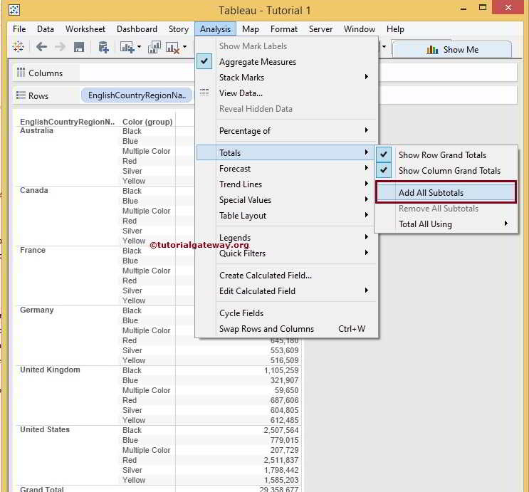 How To Add Totals In Tableau