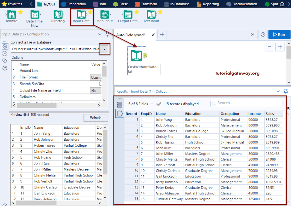 Alteryx Auto Field Tool