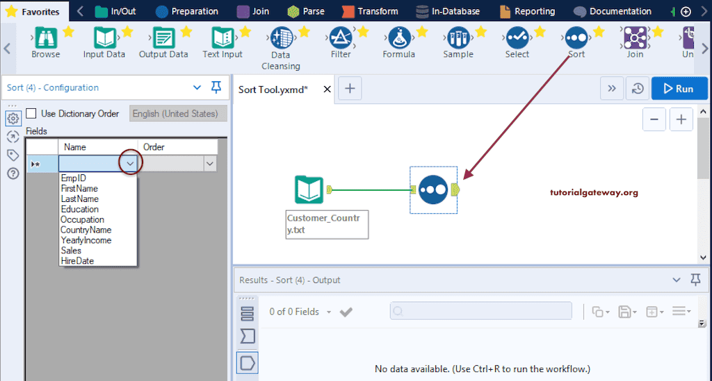 Alteryx Sort Tool 2303