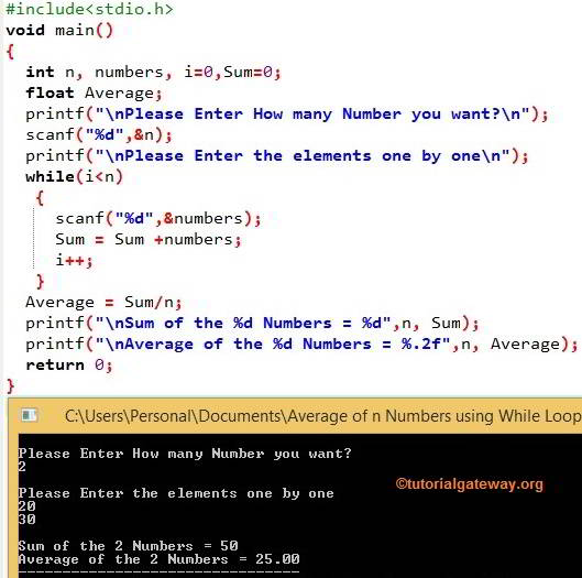 C Program To Calculate Sum And Average Of Three Numbers Coding Mobile