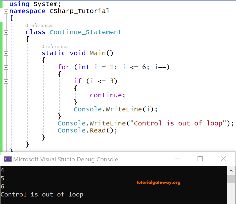 C Continue Statement