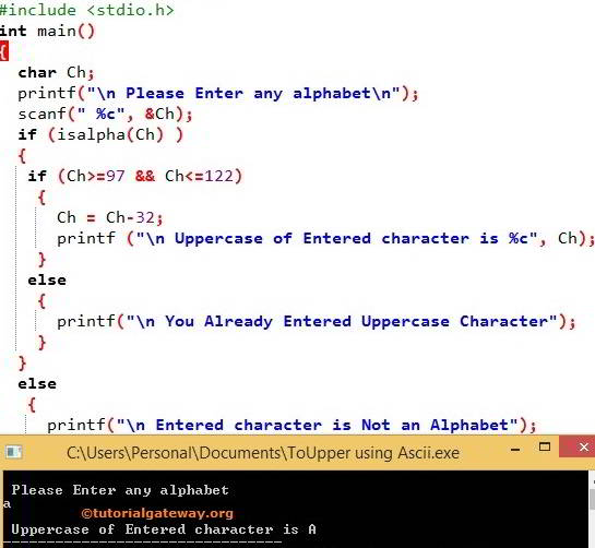 Uppercase Character Example Letter