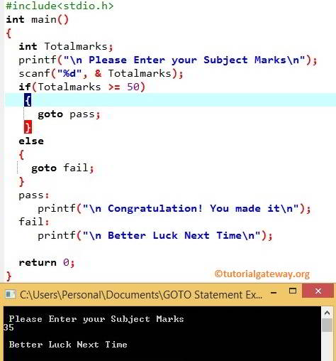 Goto Statement In C Programming