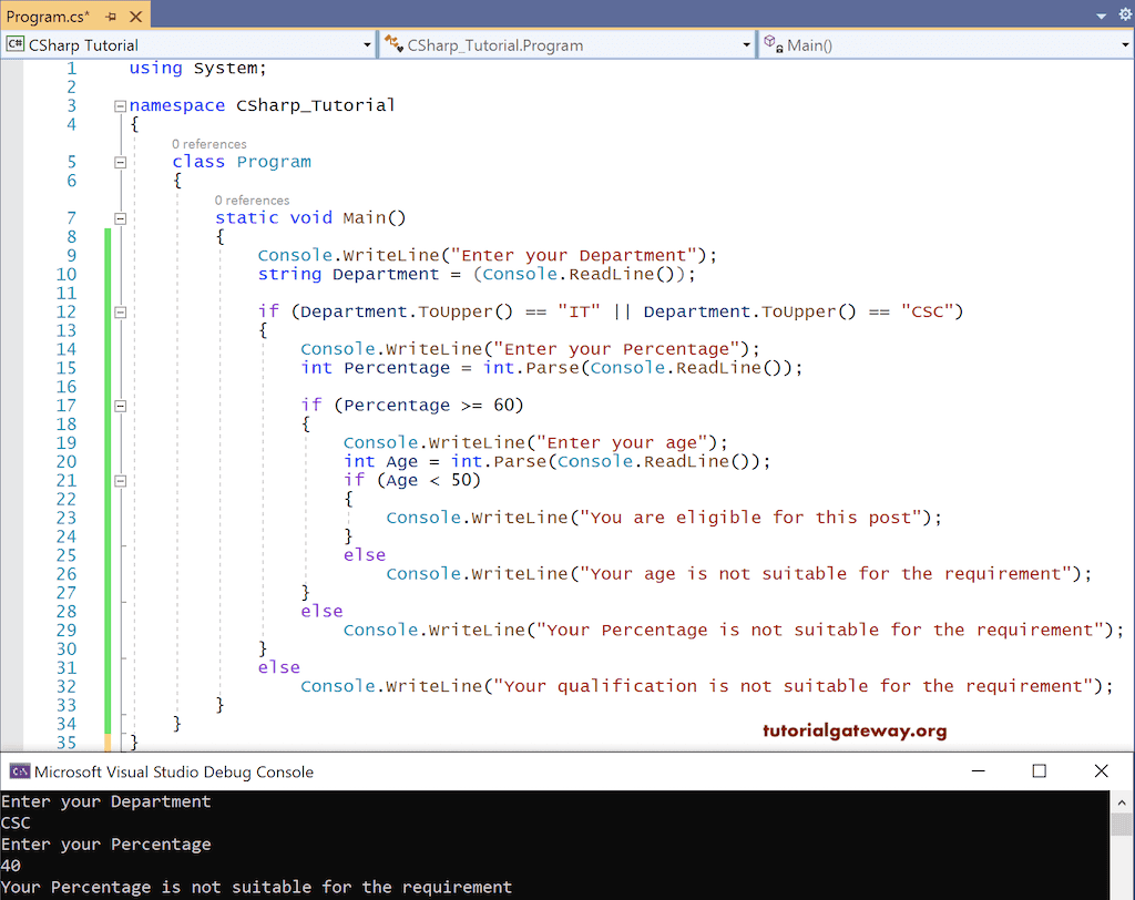 C Nested If Statement