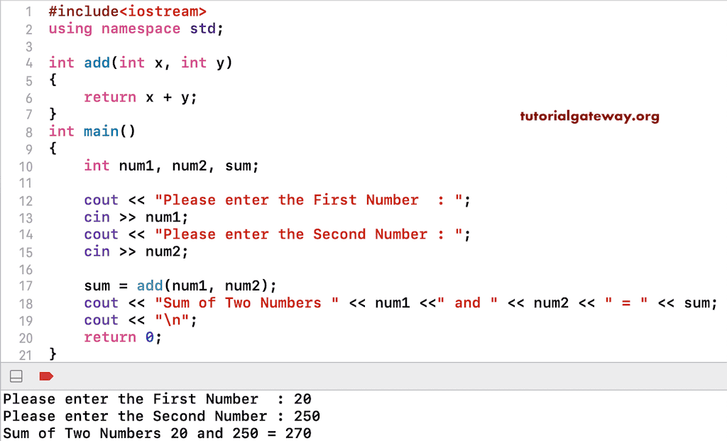 C Program To Add Two Numbers
