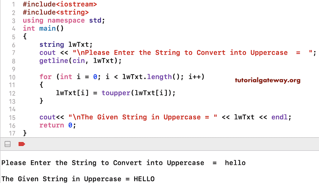 Dichiarazione Delicatezza Andrew Halliday String To Uppercase C Test Commercio Gentiluomo
