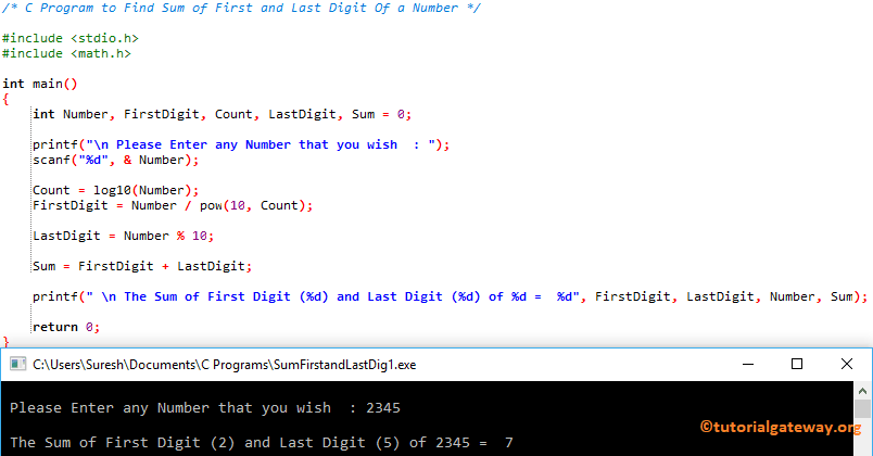  C Program To Find First And Last Digit Of A Number HOT GIRL