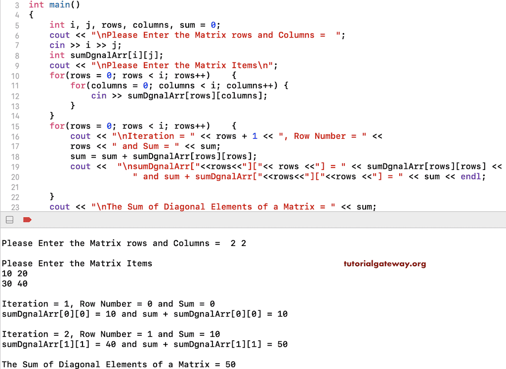 C Program To Find Sum Of Matrix Diagonal Free Hot Nude Porn Pic Gallery