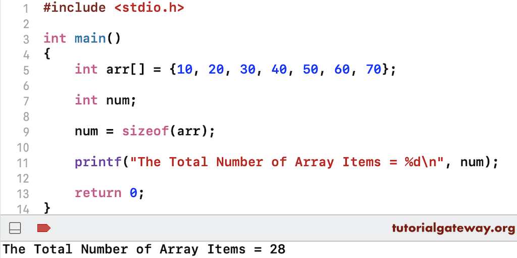 C Program To Find The Array Length