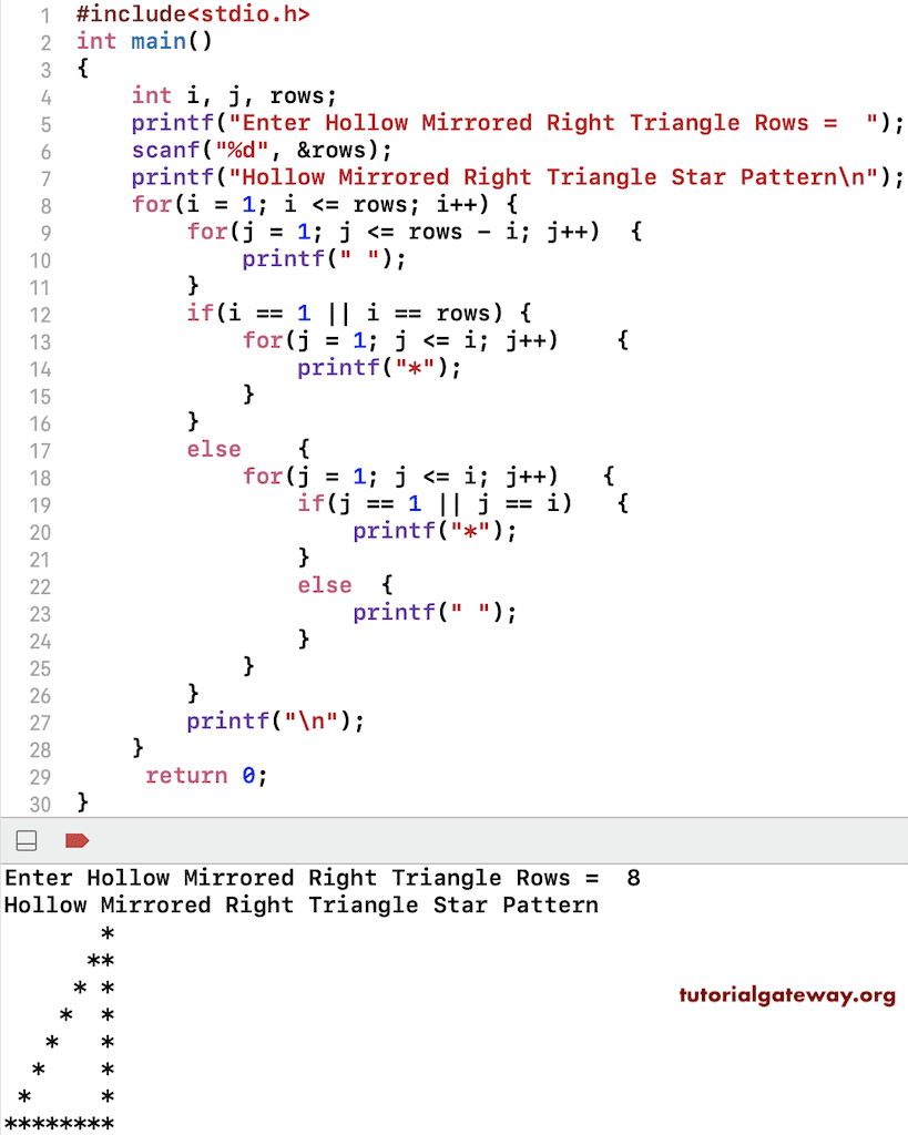 Program To Print Triangle Pattern In C Images