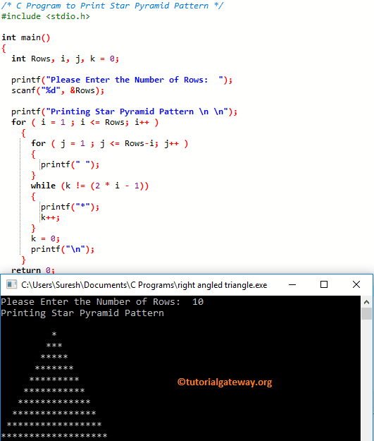C Program To Print Pyramid Pattern
