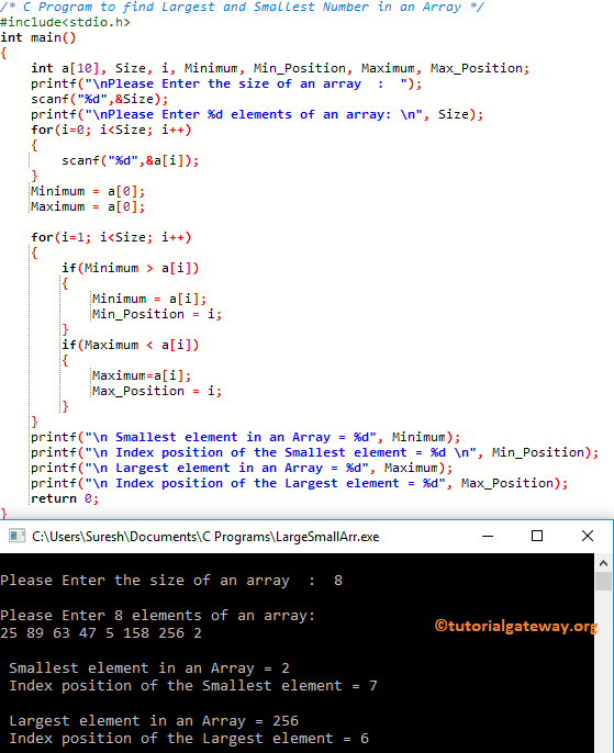 C Program To Find The Largest Value In An Array Using Pointers Images