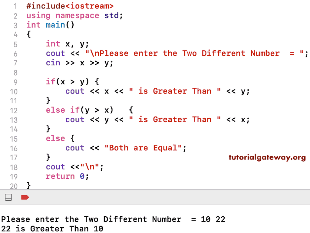 C Program To Find Largest Of Two Numbers