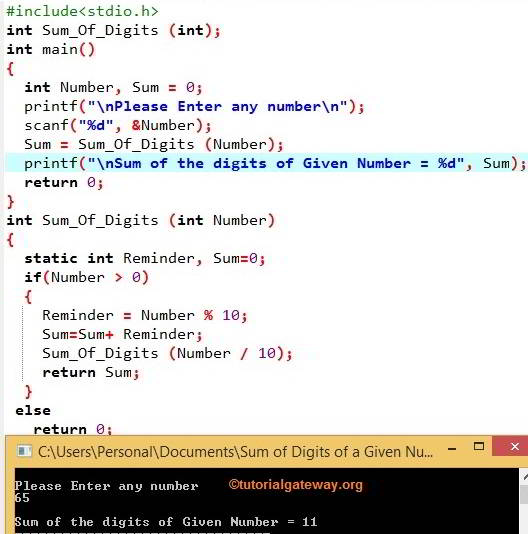 C Program To Find Sum Of Digits Of A Number LaptrinhX