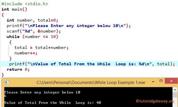 While Loop In C Programming
