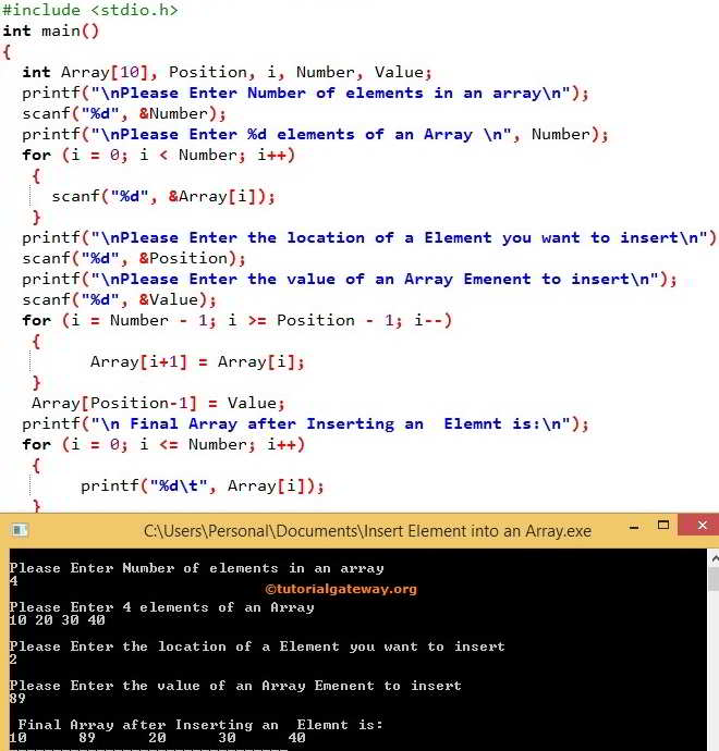 Insert An Element In An Array C Mobile Legends