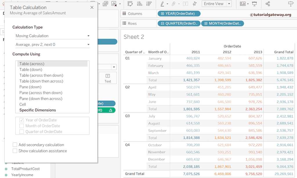 How To Calculate The Moving Average In Tableau 