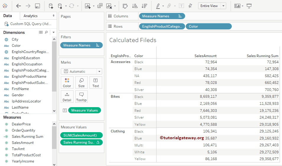 Calculated Field In Tableau
