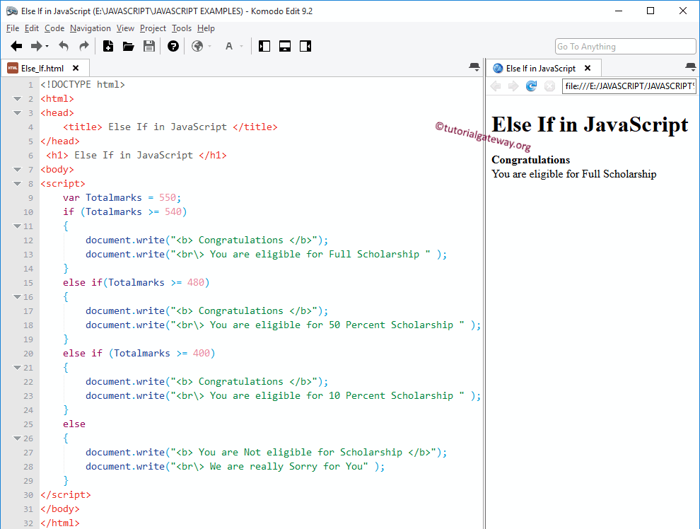 Else If In JavaScript