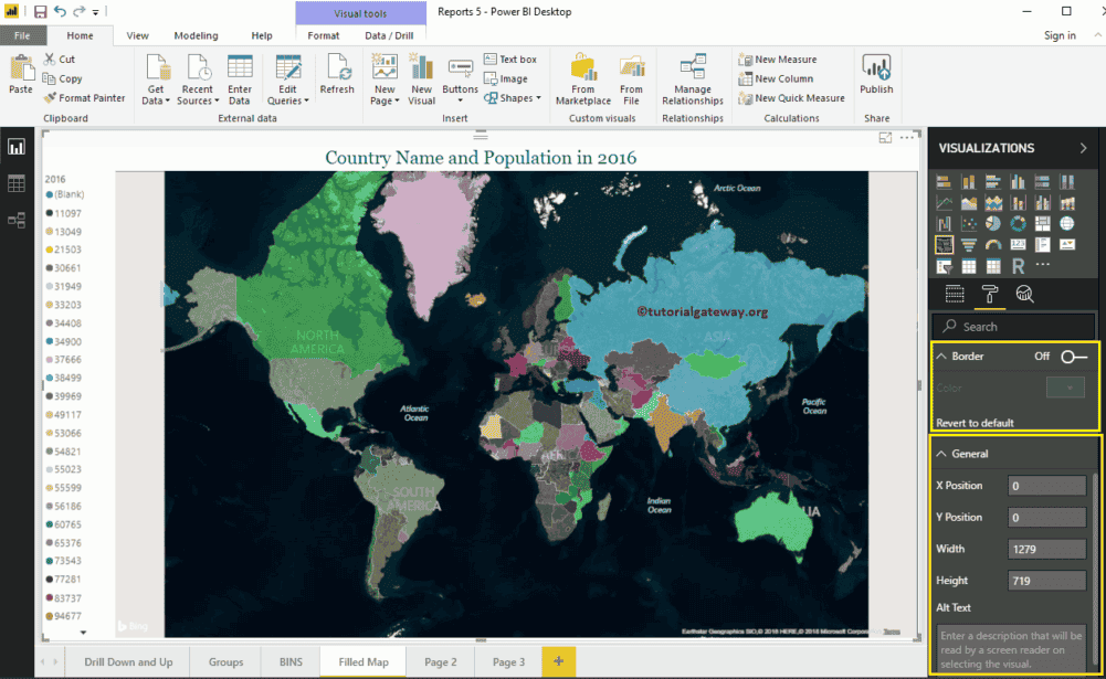 Format Power BI Filled Map