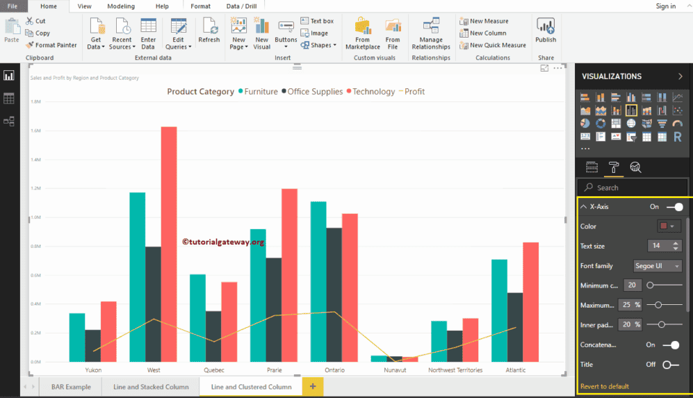 Format Power BI Line And Clustered Column Chart