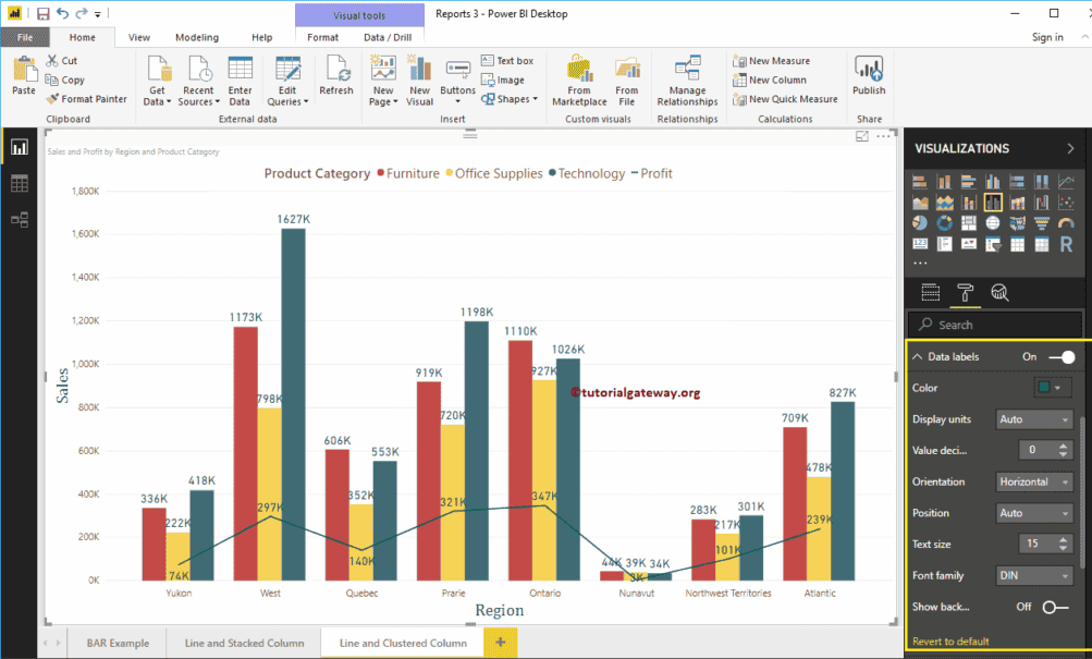 Format Power BI Line And Clustered Column Chart
