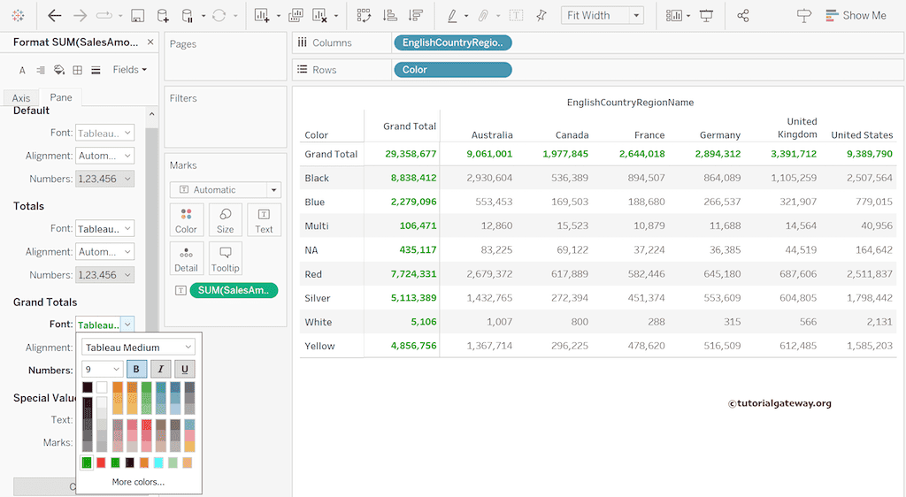 How To Add Row And Column Totals In Tableau 