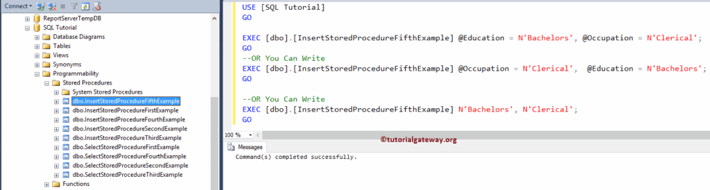 INSERT Stored Procedure In SQL Server
