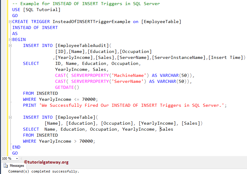 How To Create Insert Trigger Using Sql Server Database Youtube Photos
