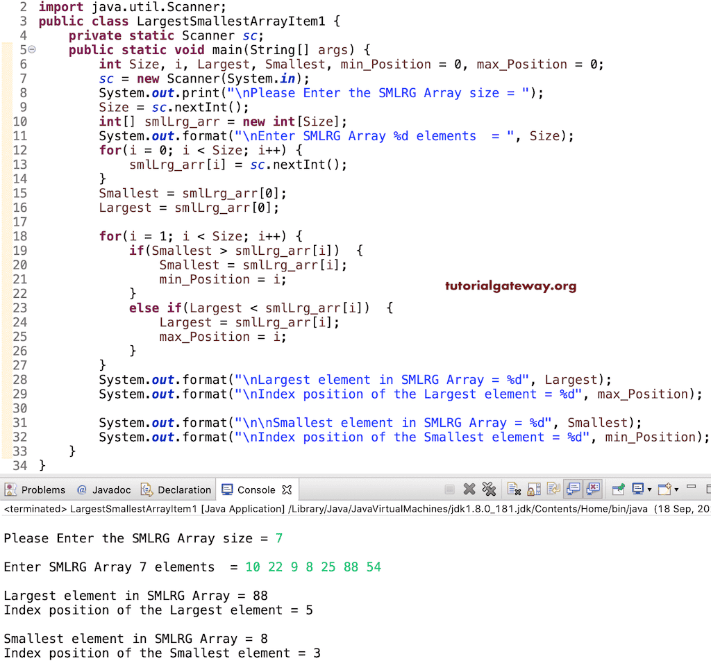 Java Program To Find Smallest And Largest Element In An My XXX Hot Girl