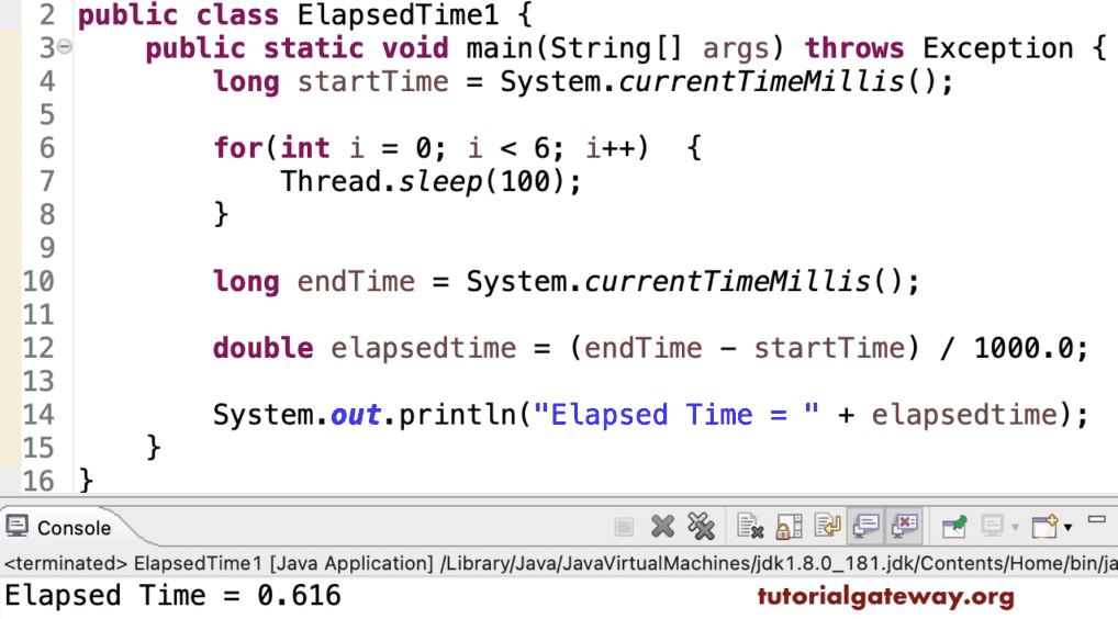 Java Program To Measure Elapsed Time