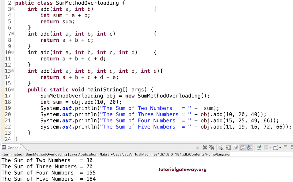 Java Program To Find Arithmetic Sum Using Method Overloading