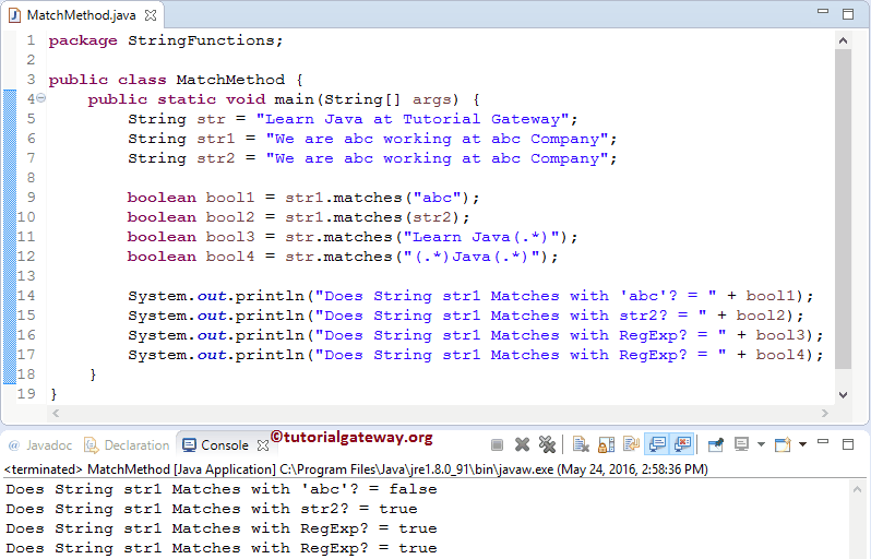 Java String Matches Method