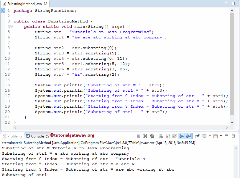 Java Substring Method Tutorial With Examples Gambaran