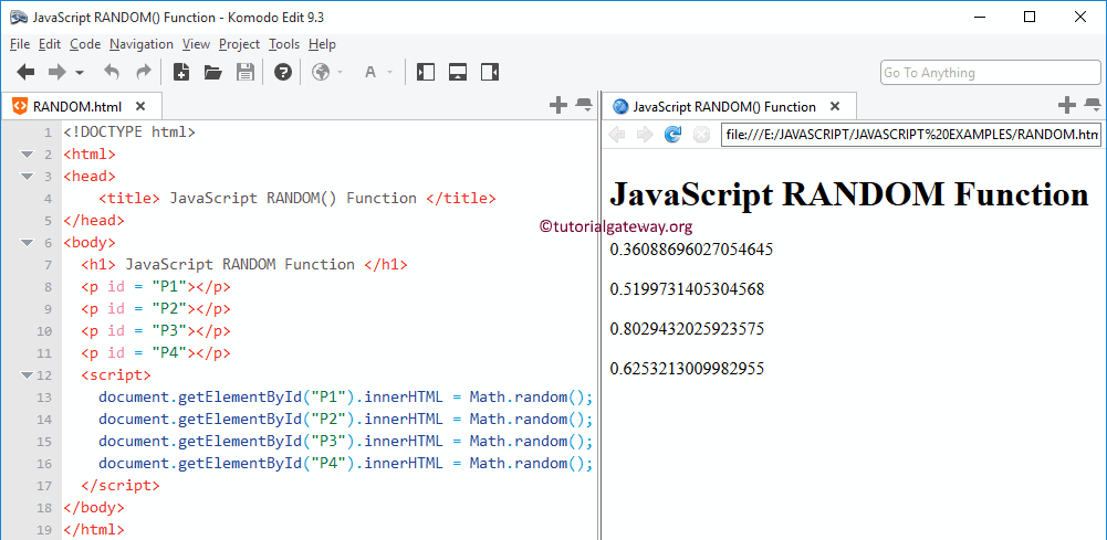 JavaScript Random Function