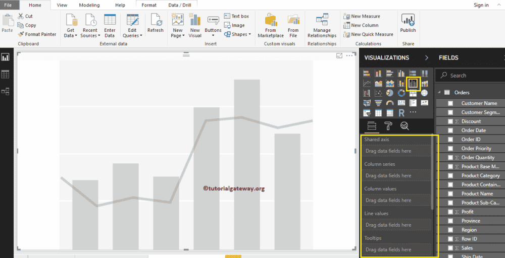 Line And Clustered Column Chart In Power BI