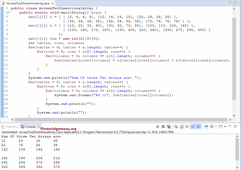 Multi Dimensional Array In Java LaptrinhX