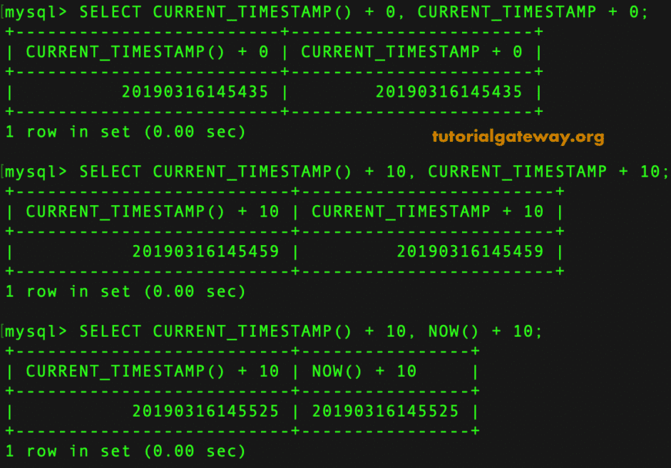 MySQL CURRENT TIMESTAMP