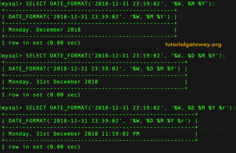 MySQL DATE FORMAT
