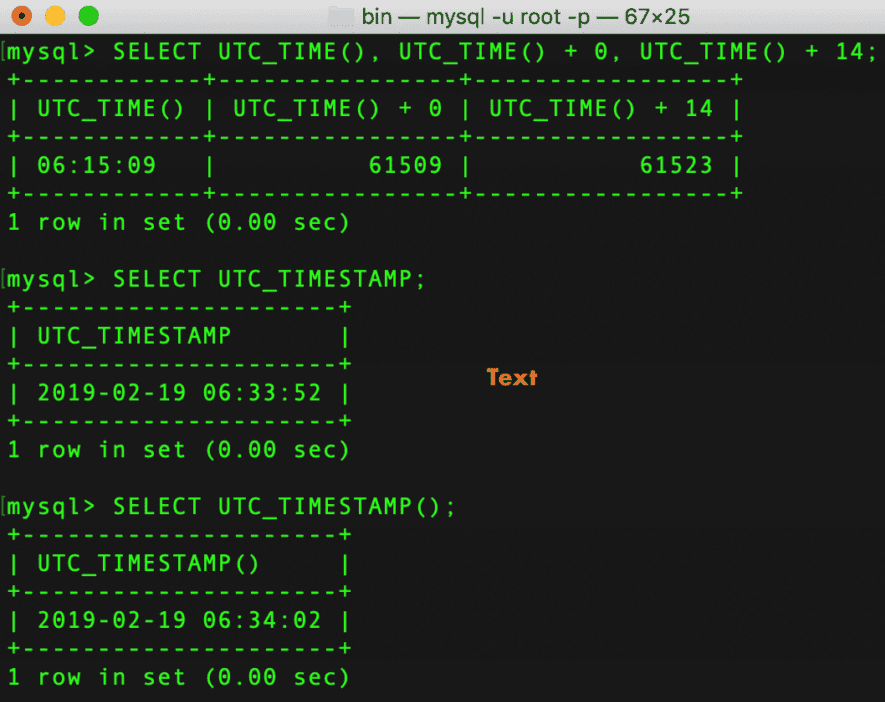 MySQL UTC TIMESTAMP