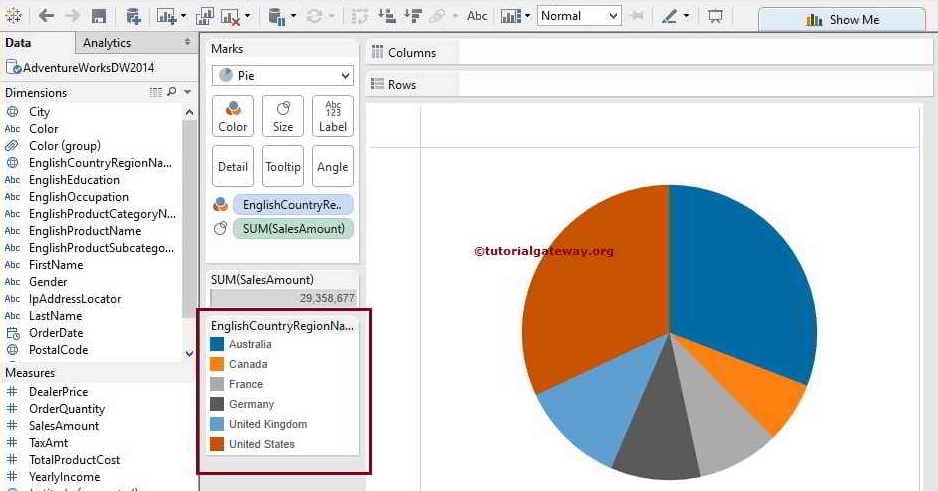 Tableau Pie Chart