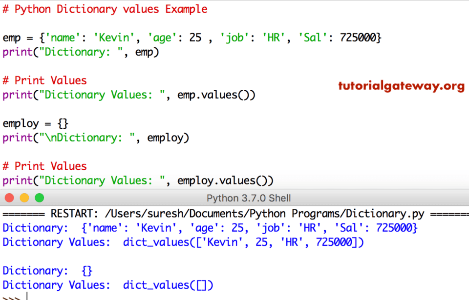 Python Dictionary Appolice