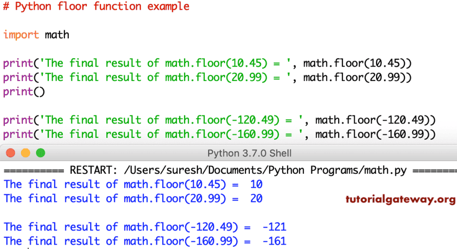 Math Floor In Python