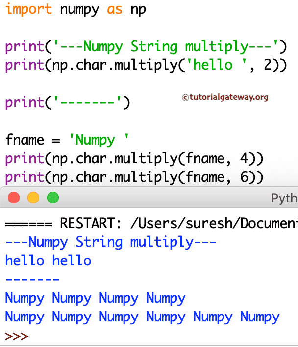 Python Numpy String Functions