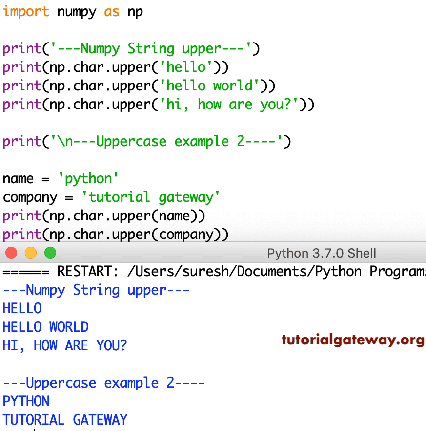 Python Numpy String Functions
