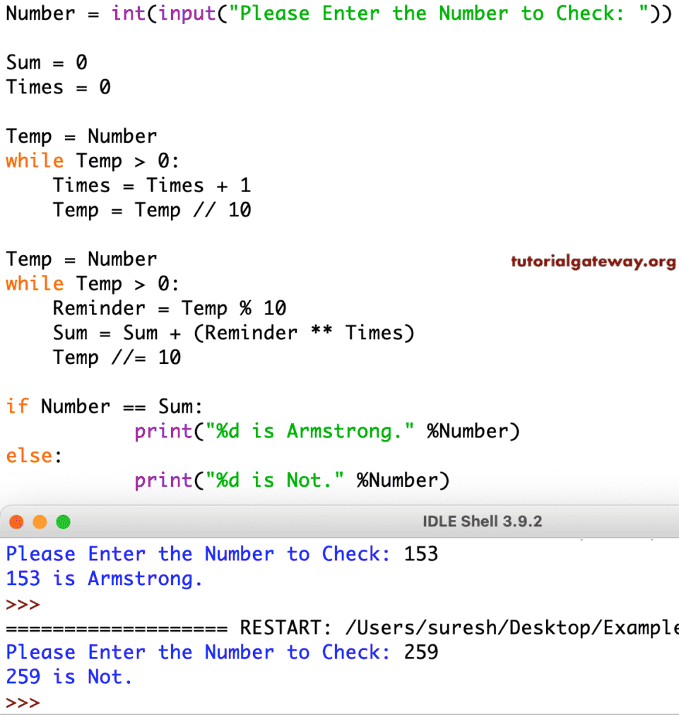 Program To Check Armstrong Number In Python Examples Mobile Legends