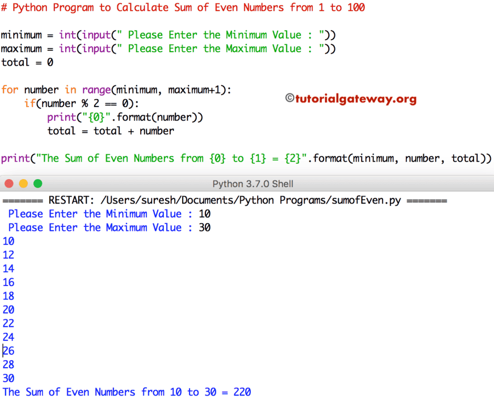 How To Print 1 To 100 Even Numbers In Python Images