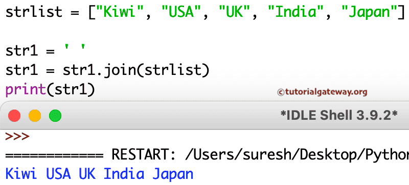 Python Program To Convert List To String
