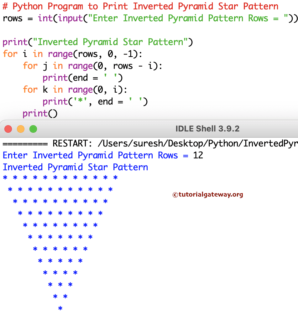 Star Triangle In Python