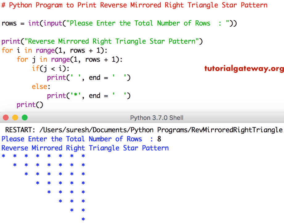 Python Program To Print Reverse Mirrored Right Triangle My XXX Hot Girl